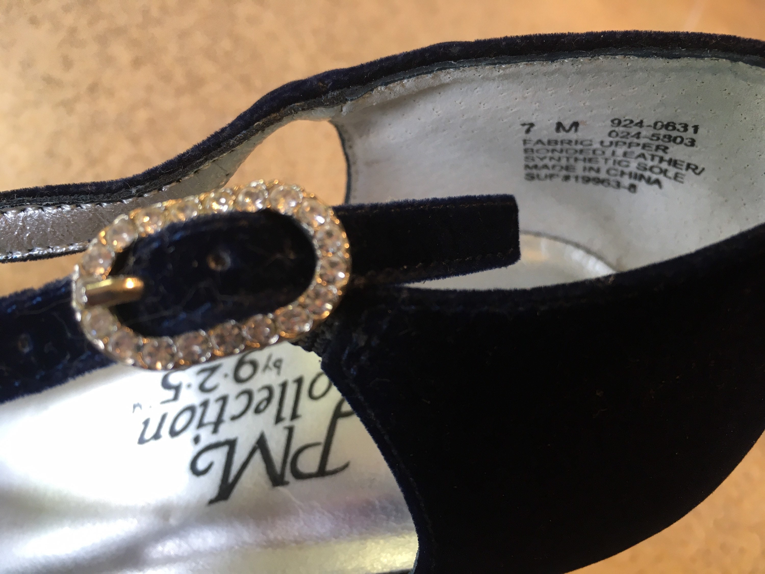 Vintage PM Collection by 925 Blue Velvet High Heel Dress Shoe Size 7m ...