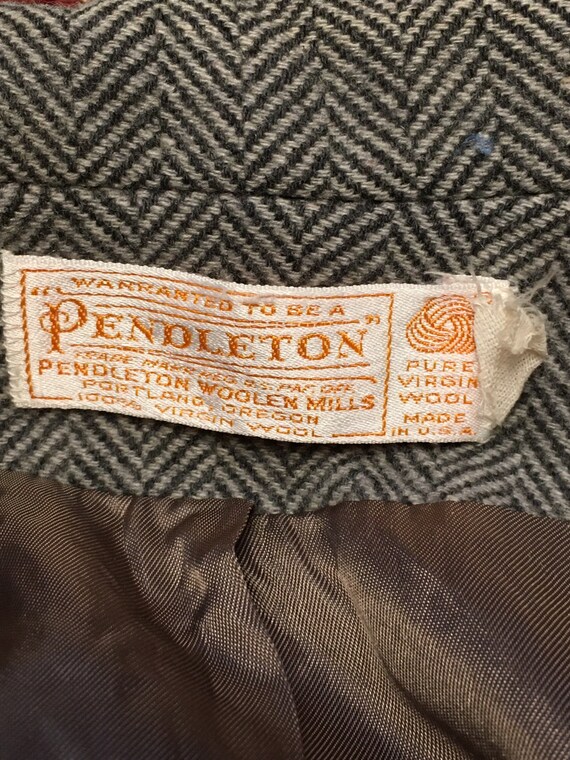 Vintage Gray Herringbone Pendleton Suit Skirt Dark Ac… - Gem