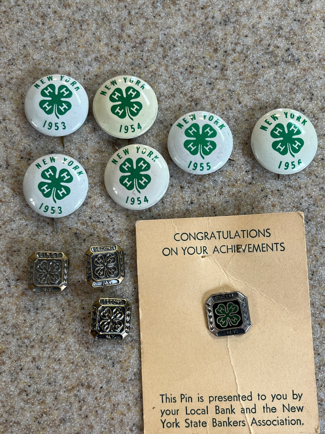 Vintage 1950’s 4 H Pins Buttons New York Organization Sold Separately ...