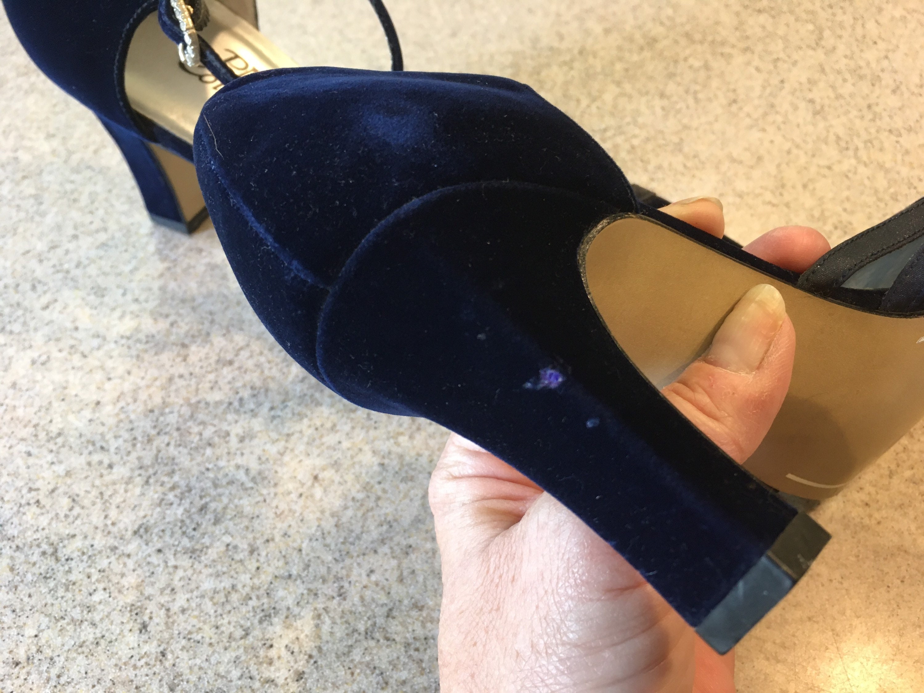 Vintage PM Collection by 925 Blue Velvet High Heel Dress Shoe | Etsy