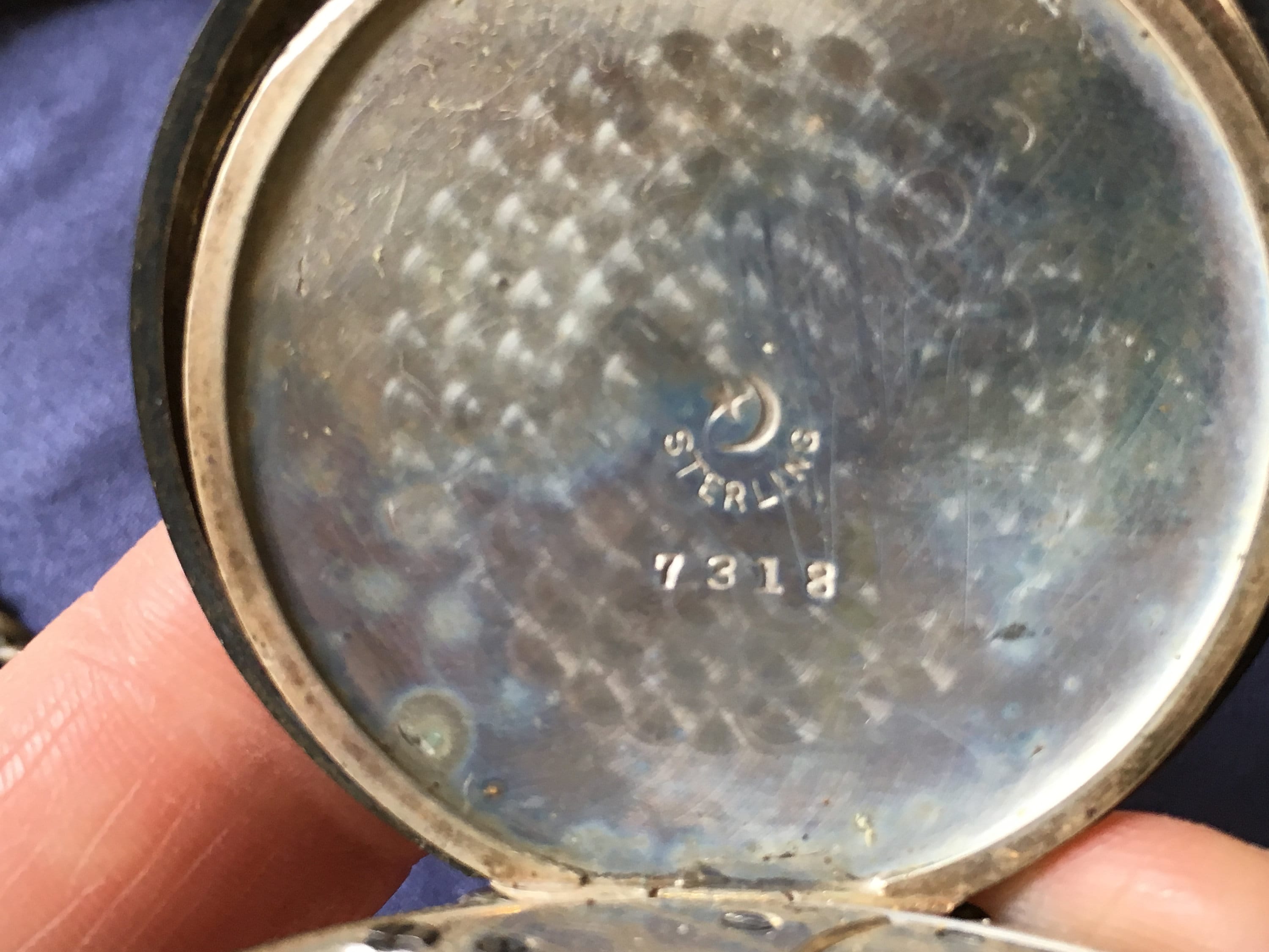 Antique 1904 Sterling Swiss Pocket Watch in Crescent Co. Case Dark ...