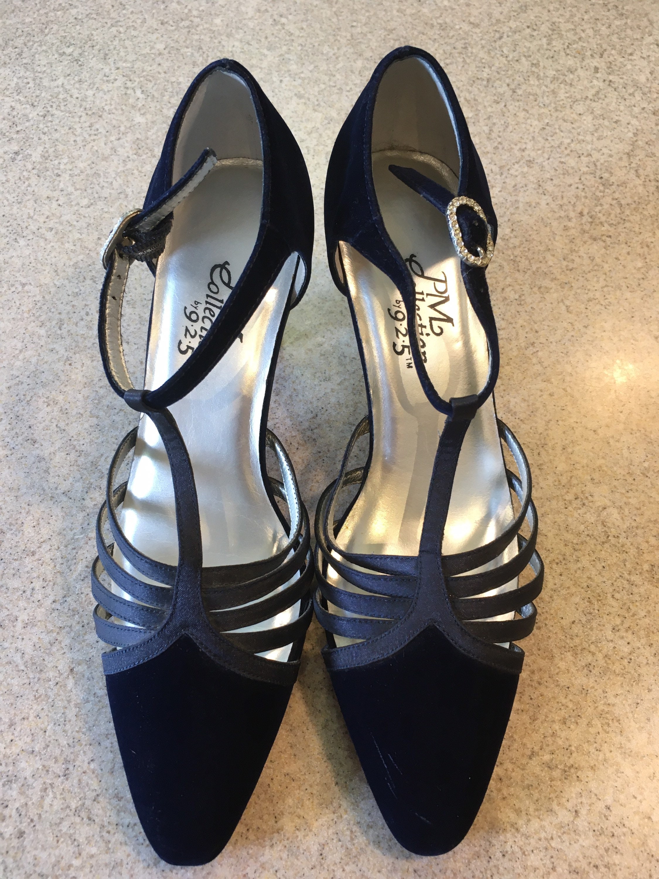Vintage PM Collection by 925 Blue Velvet High Heel Dress Shoe | Etsy