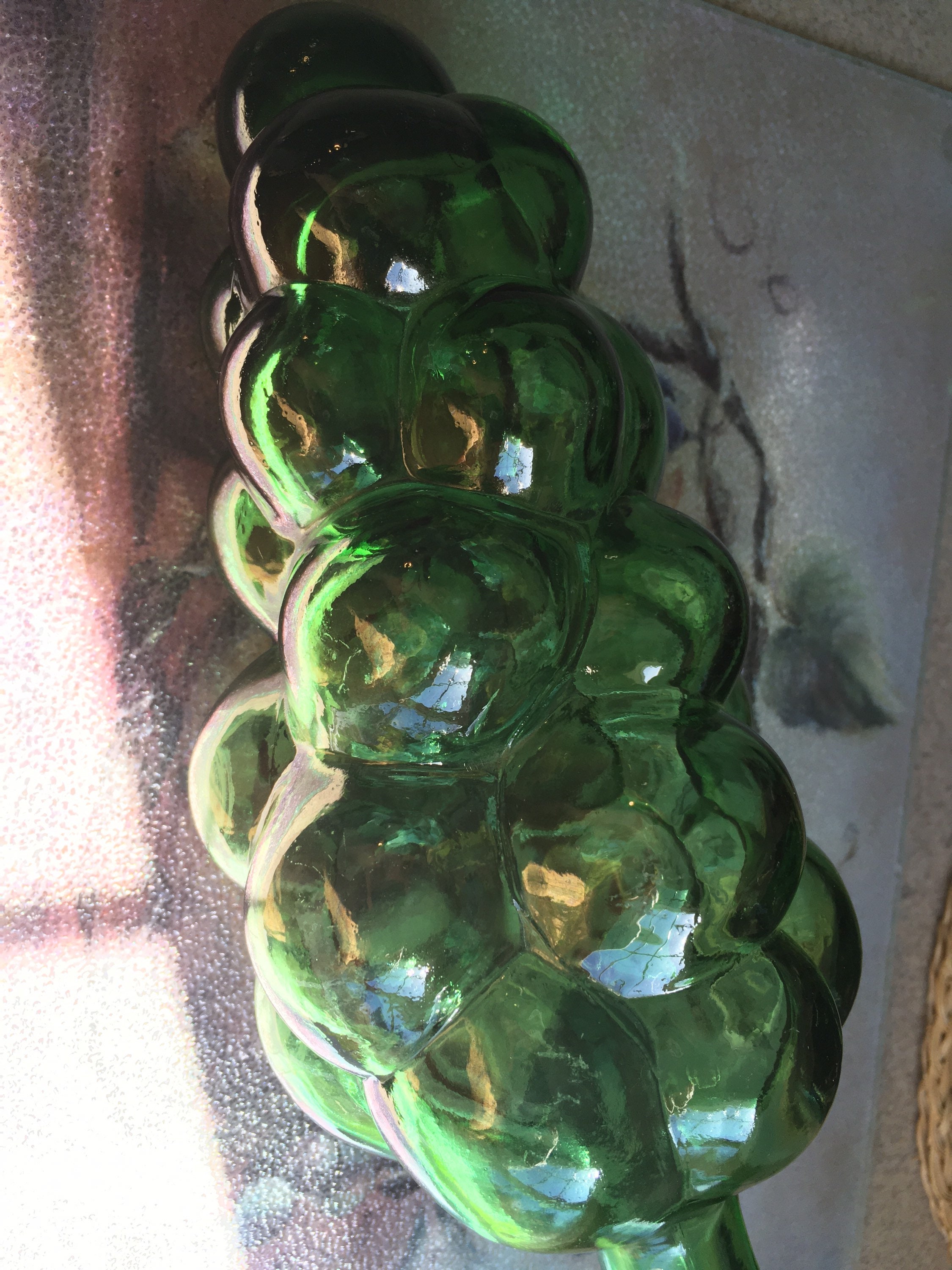Vintage Emerald Green Cluster of Grapes Torpedo Type Wine - Etsy