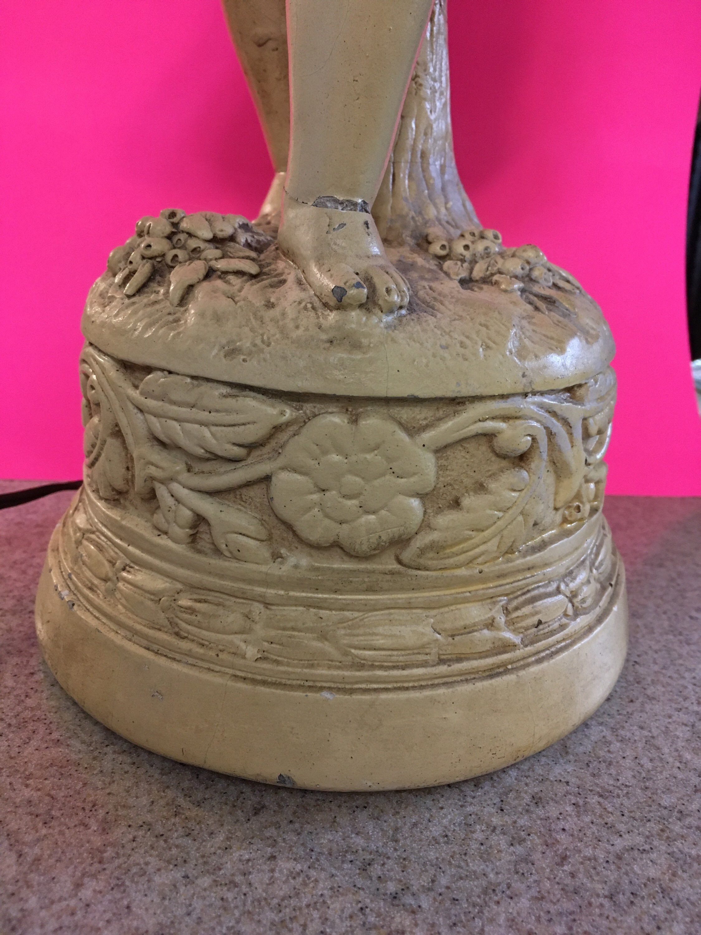 Vintage Chalkware Putti Plaster Cherub Table Lamp Hollywood - Etsy