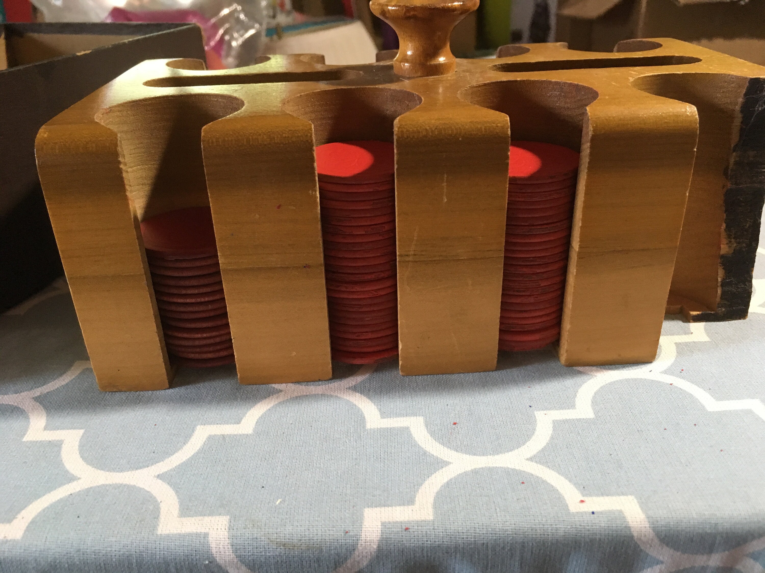 Vintage Poker Chip Caddy Holder With Poker Chips - Etsy