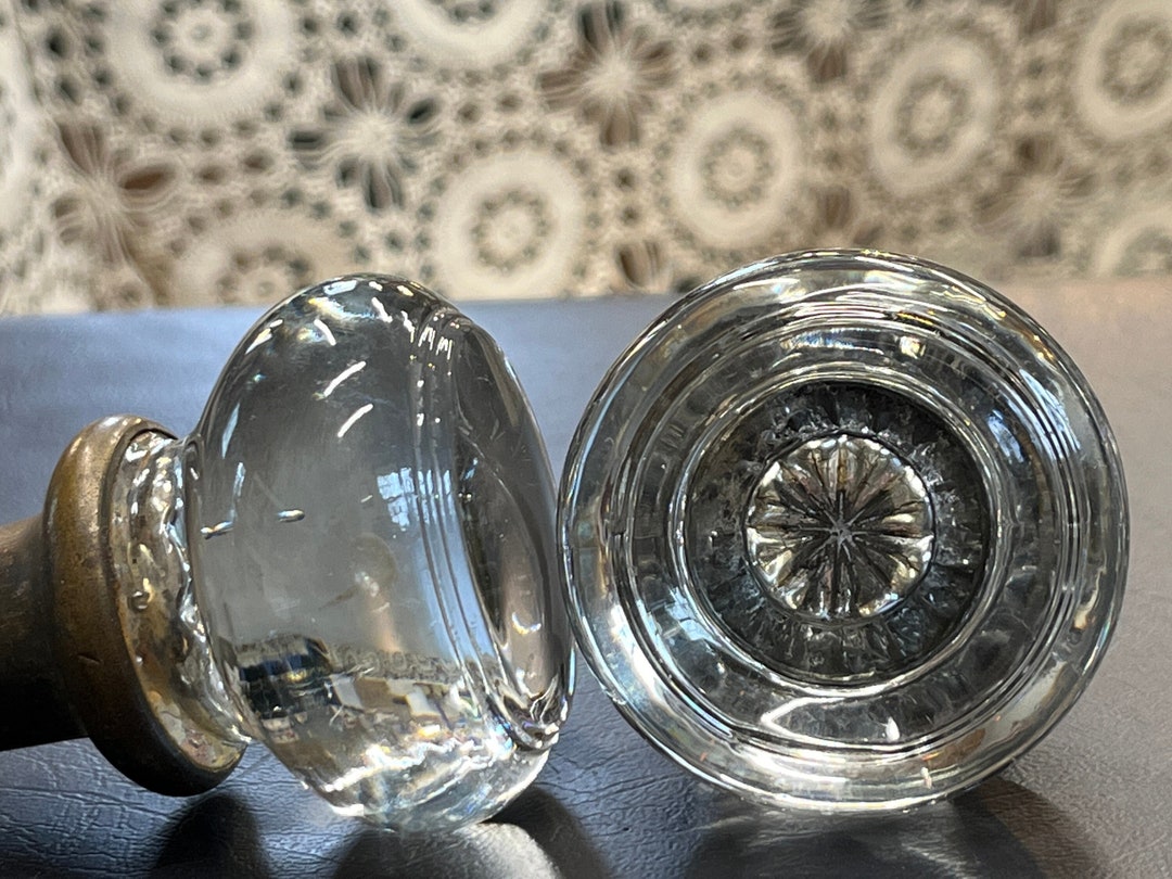 Antique Edwardian Period 1910 Glass Door Knobs Twist on Farmhouse Improvement Hardware - Etsy