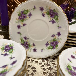 Vintage Woodland Violets Fine China Royal Jackson Dinnerware Bread ...