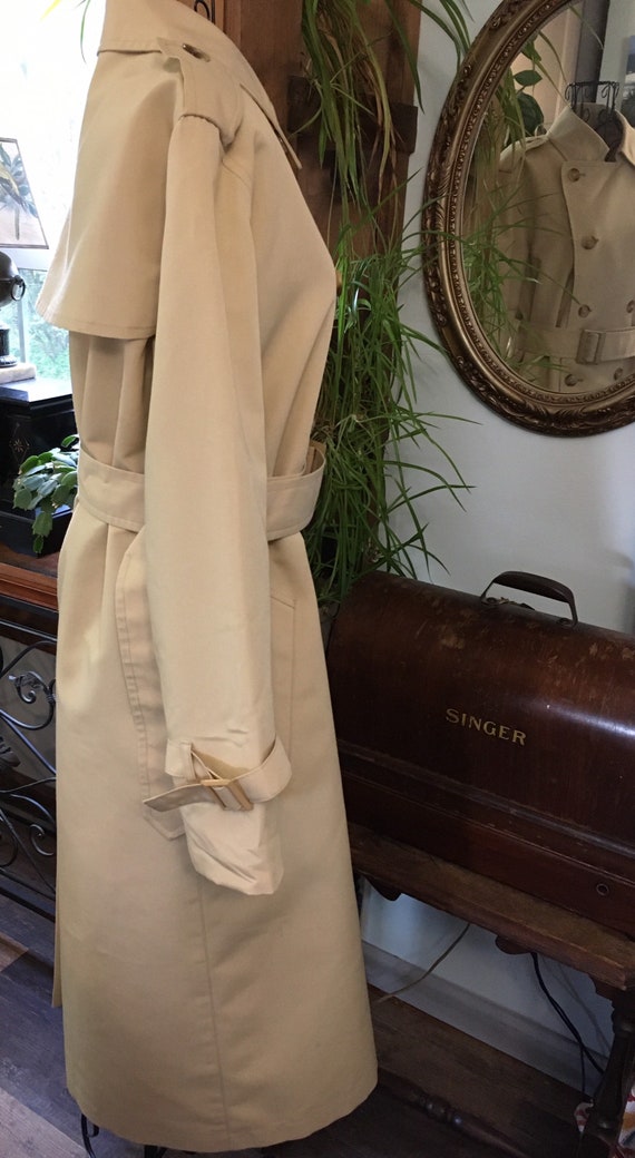 Vintage Beige Tan Overcoat Rain Jacket/Coat Size 8 Pe… - Gem