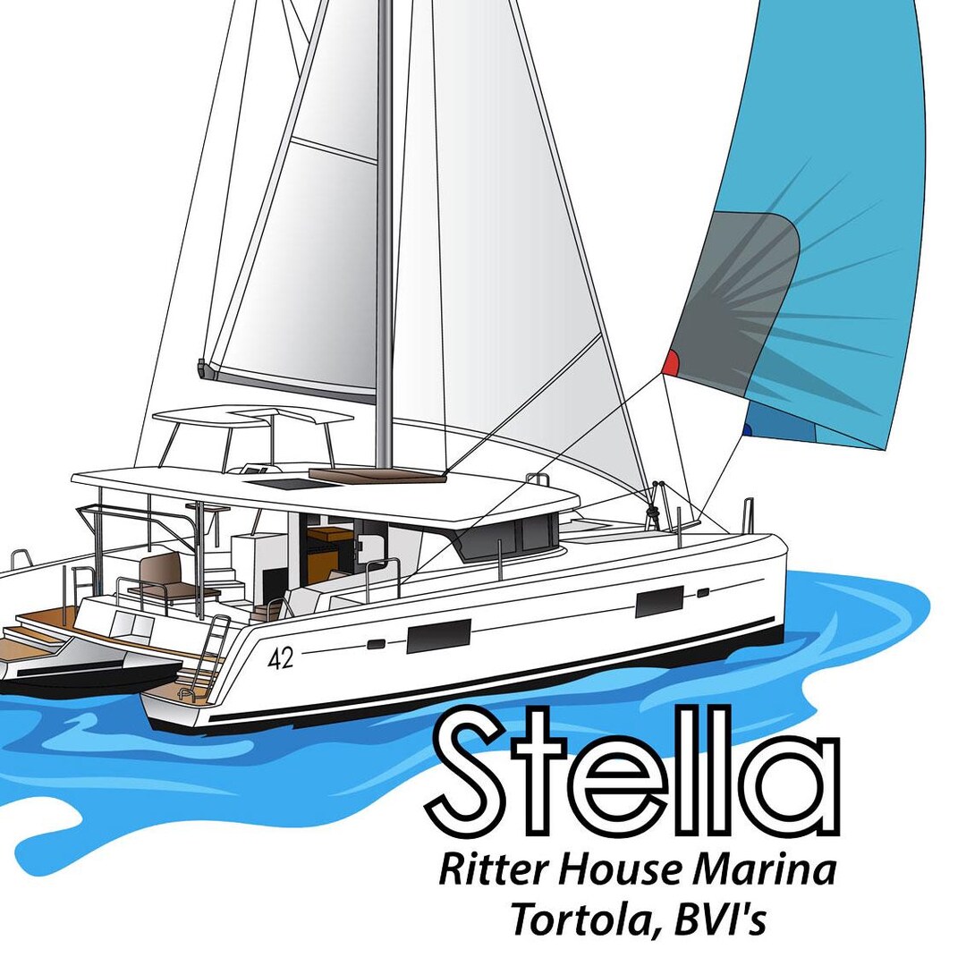 Custom Boat Drawing Personalized Boat Art, Yacht Illustration, Pontoon ...