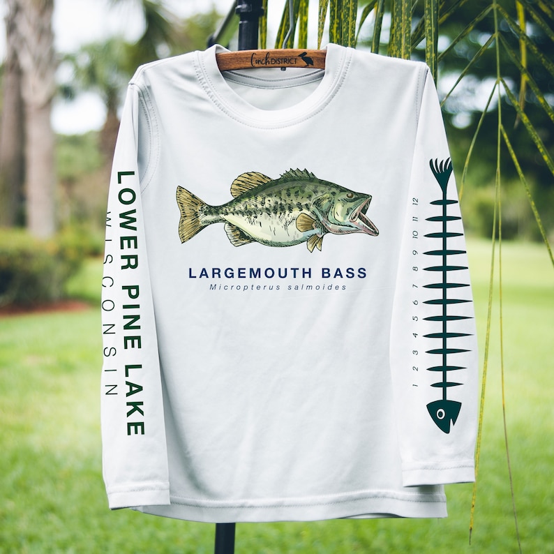 Personalized Lake Shirt Largemouth Bass Fishing Shirt Sun Shirt UPF ...