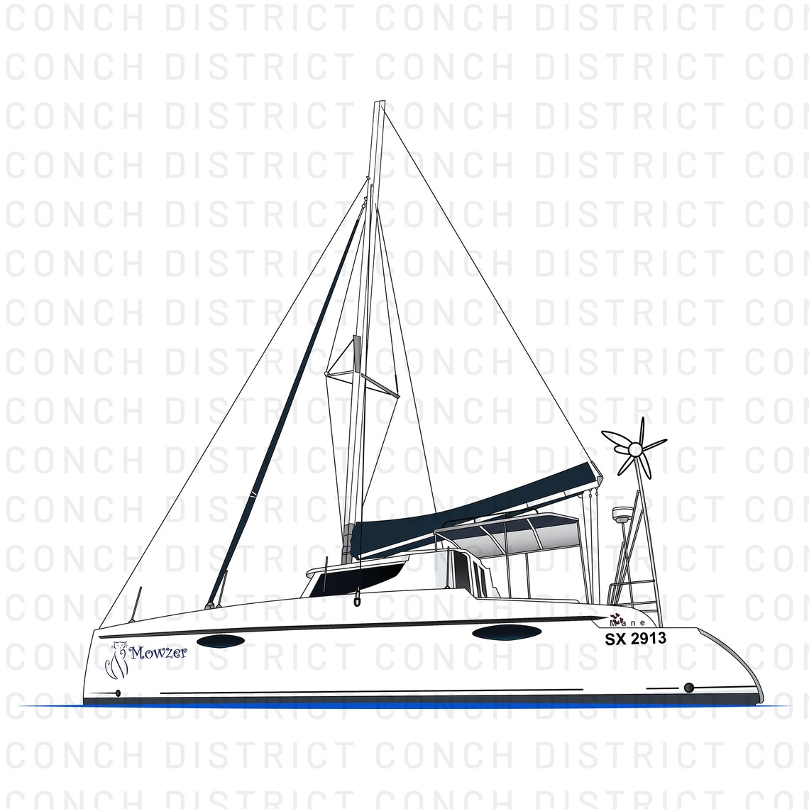 Custom Boat Drawing Boat Vector Line Art Draw Your Boat Your Boat ...