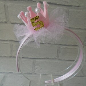 Birthday Crown Age Headband Choose Age Custom Glitter Crown Tulle ...