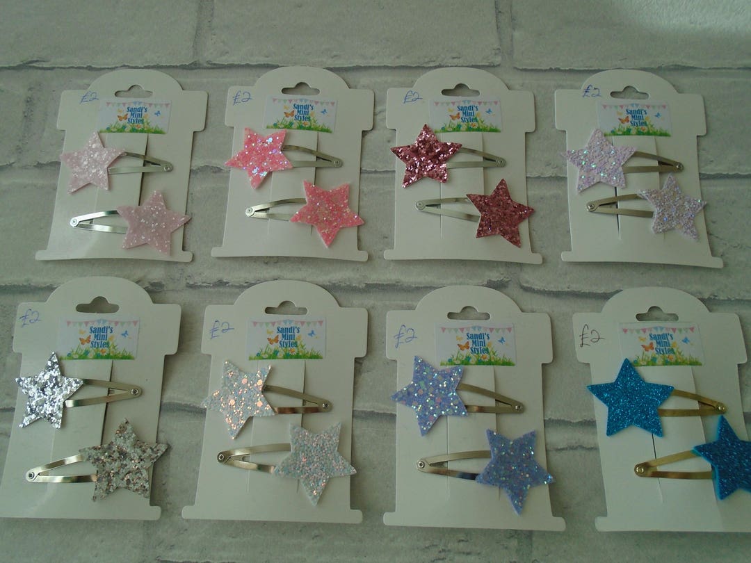 Star Hair Clips Glitter Stars Glitter Hair Slides Star Hair Slides ...