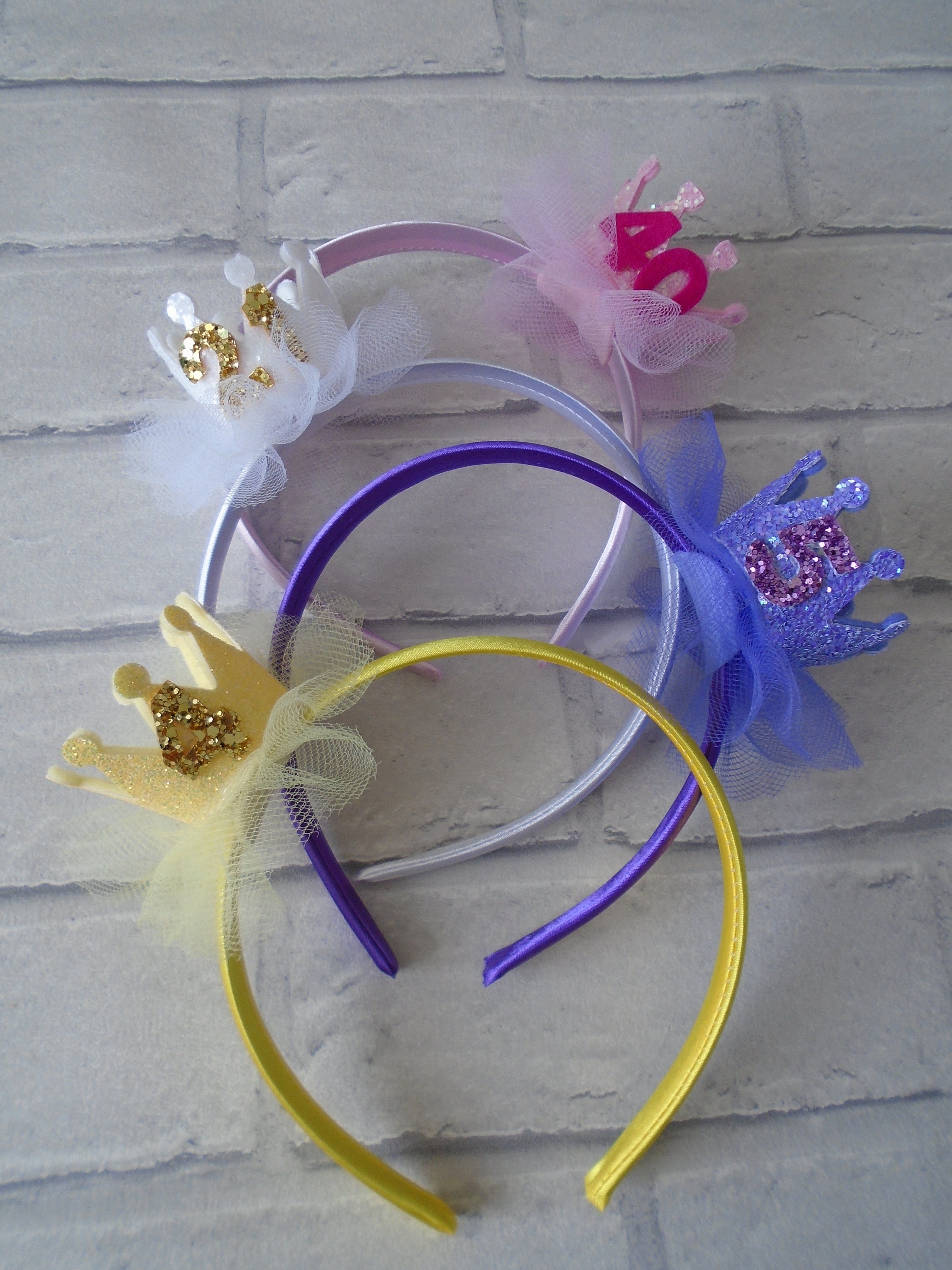 Birthday crown age headband choose age custom glitter crown | Etsy