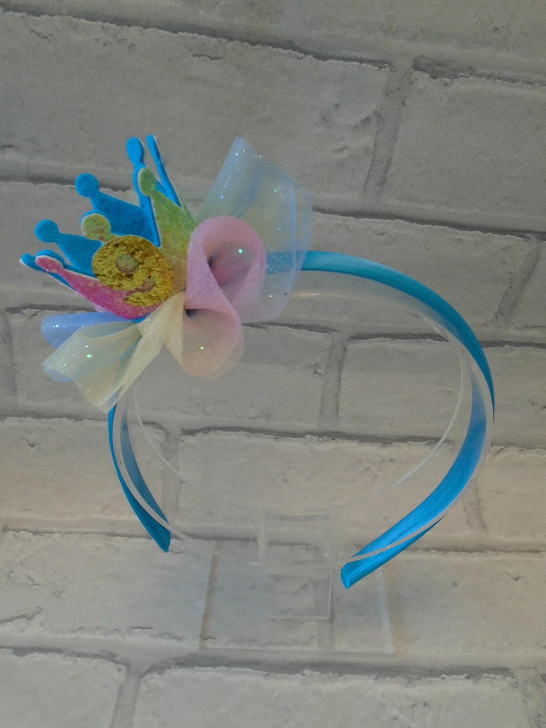 Birthday Crown Age Headband Choose Age Custom Glitter Crown Tulle ...