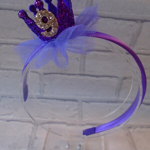 Birthday Crown Age Headband Choose Age Custom Glitter Crown Tulle ...