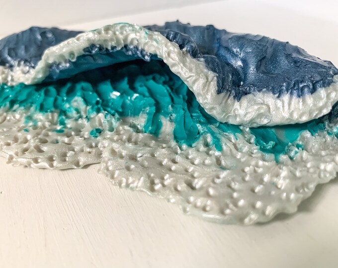 Ocean Wave, Polymer Clay Sculpture for Home Decor, Wave Sculpture ...