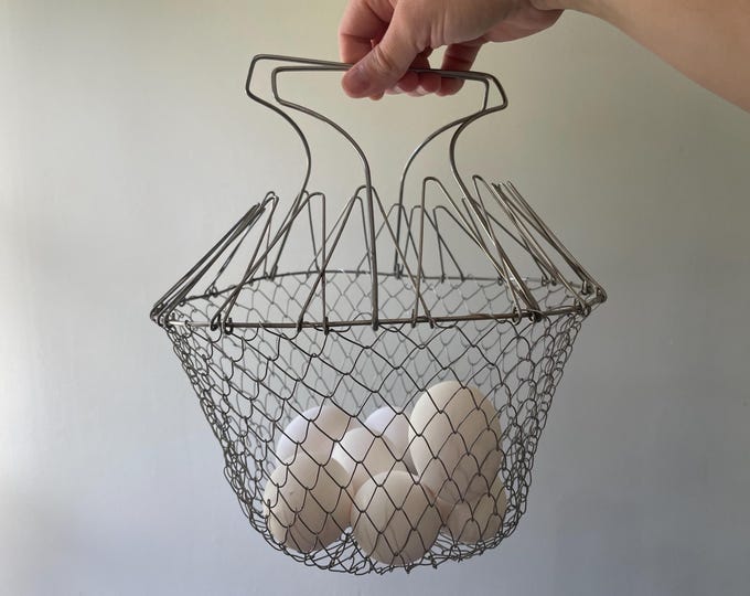 Vintage Metal Mesh Egg Basket - Etsy