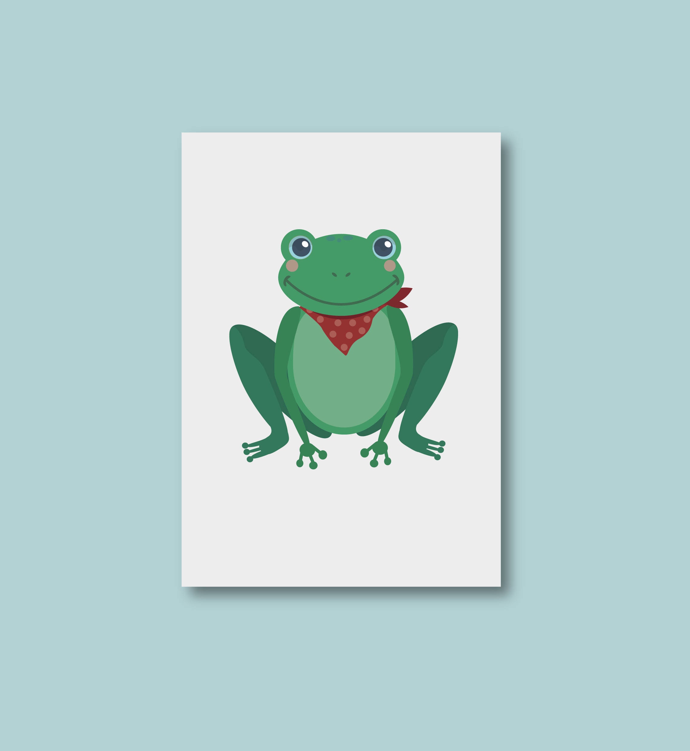 Digital Cute Frog Print Printable Nursery Art Boys Nursery Decor Hand ...