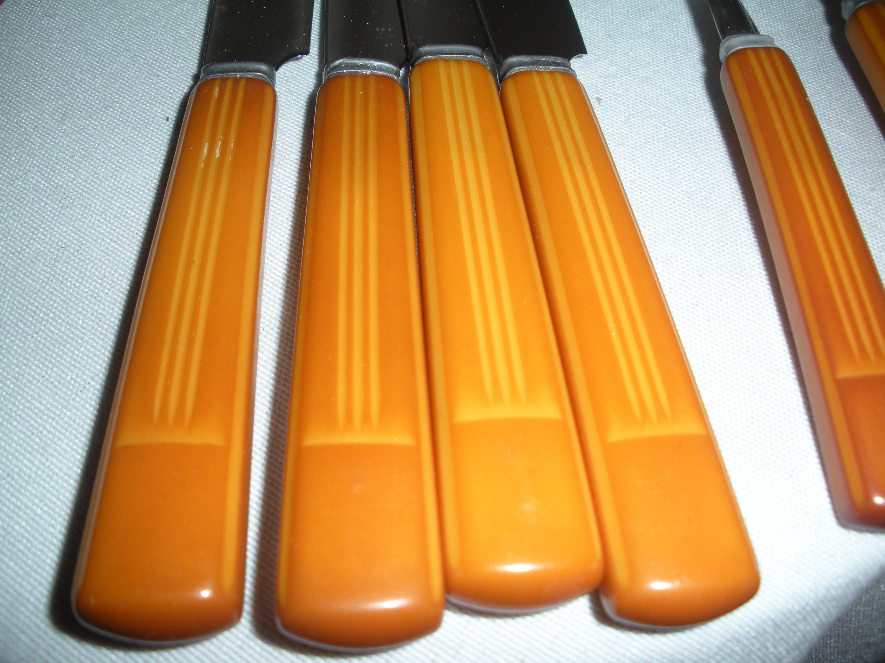 Vintage Bakelite Flatware Butterscotch Handle Hull 18 8 - Etsy