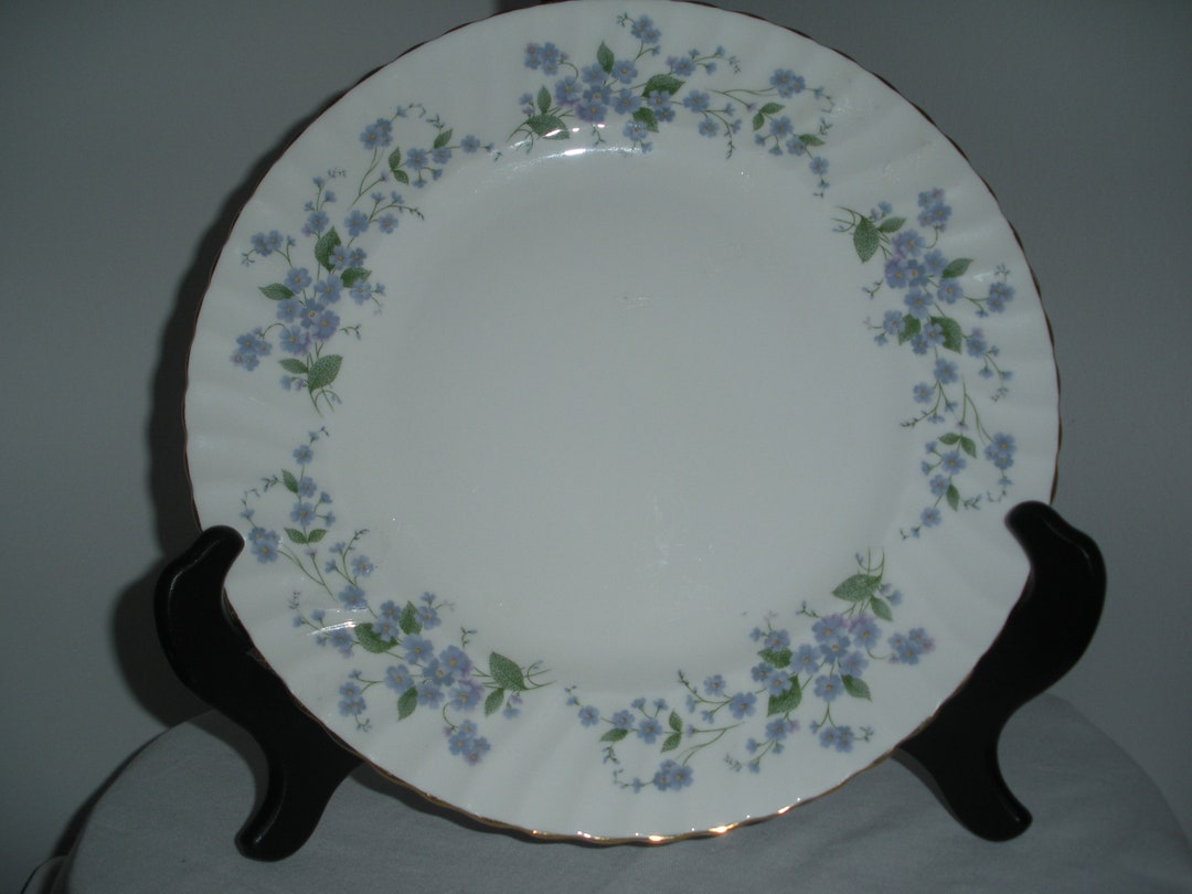 Vintage Plates Forget Me Not Flowers Scalloped Edges Royal Adderley ...