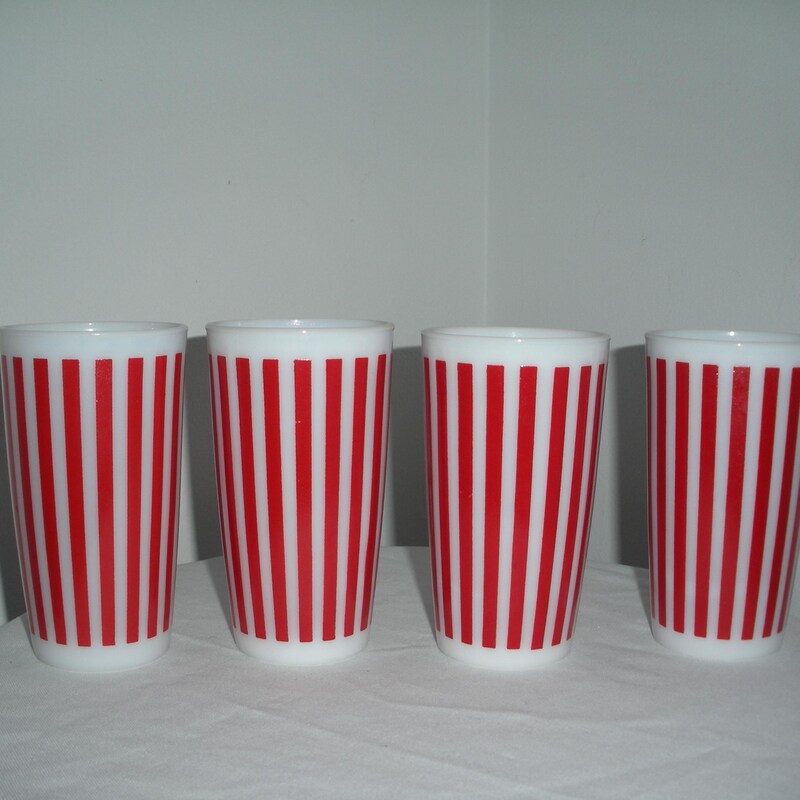 Striped Red Water Glasses - Etsy
