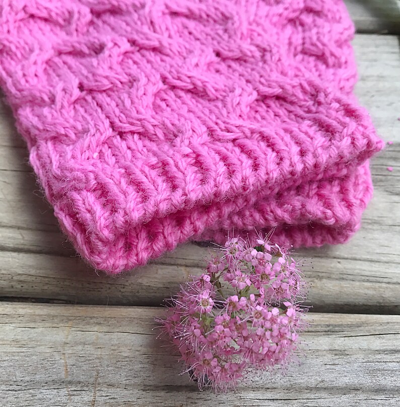 Fingerless Gloves Knitting Pattern Arm Warmers Pattern Pink | Etsy