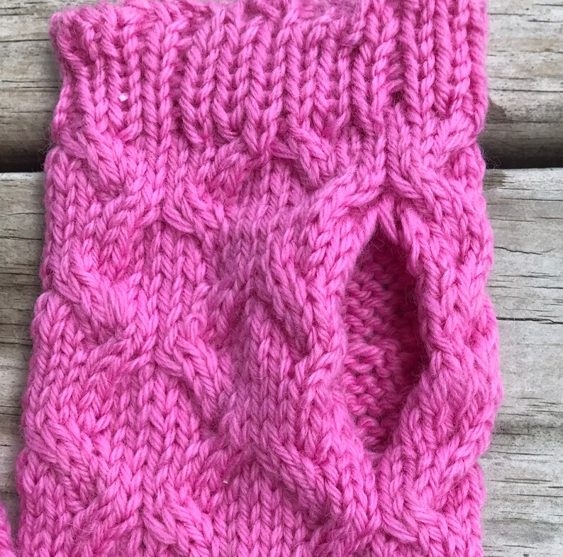 Fingerless Gloves Knitting Pattern Arm Warmers Pattern Pink | Etsy