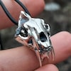 Silver Dinosaur Skull Pendant, Smilodon Keychain, Saber-toothed Tiger ...