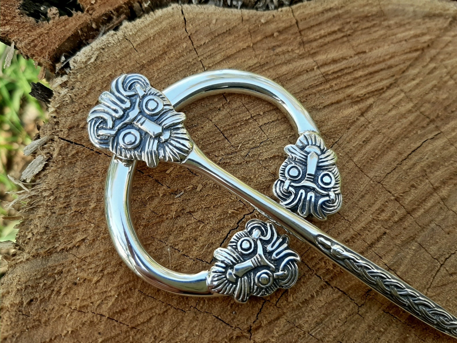 Silver Viking Fibula With Animal Heads, Birka, Viking Age, Sweden ...