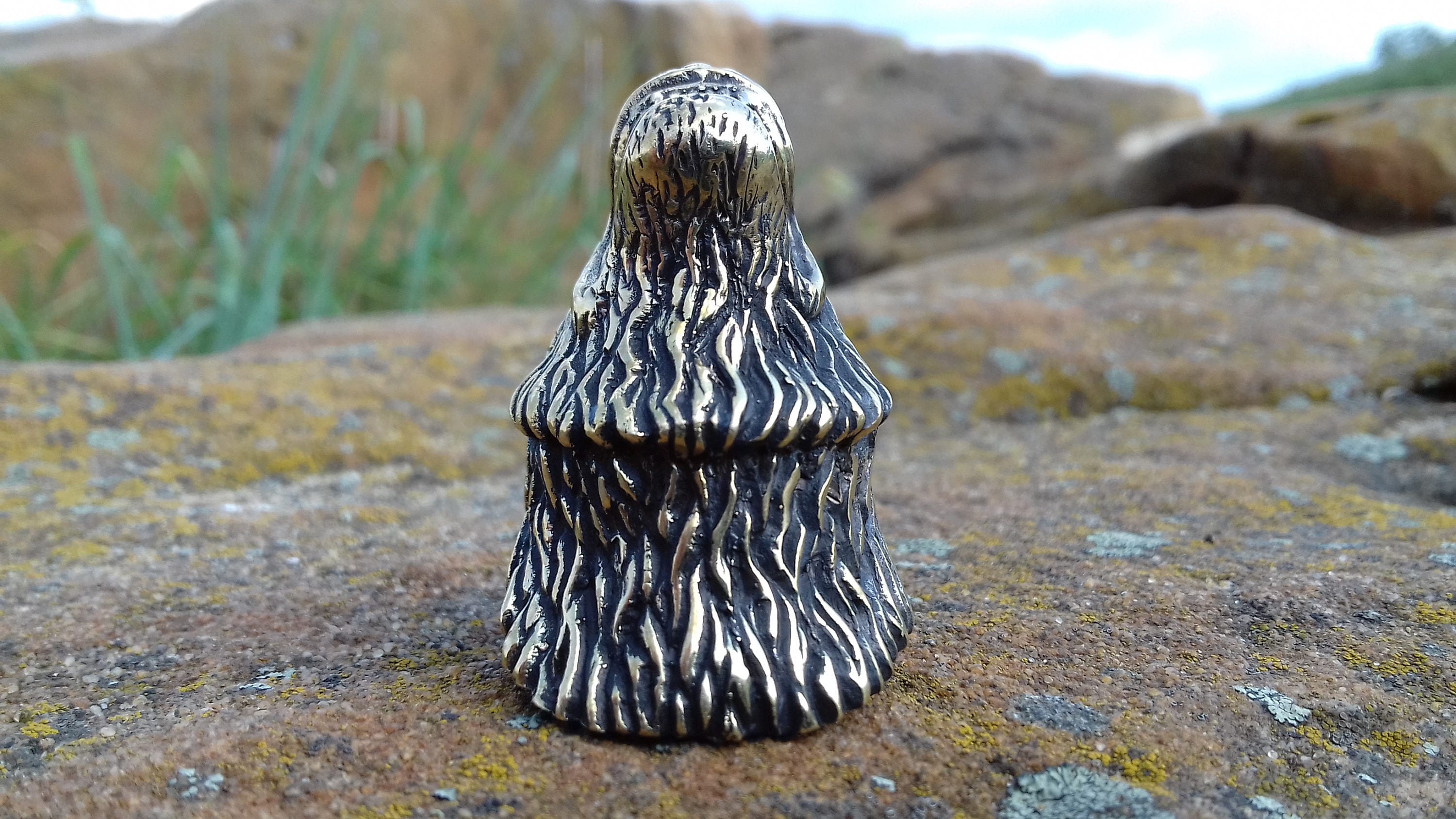 Knife Pommel Wolf Head, Wild Dog Guard Bolster Pommel, Custom Knife ...