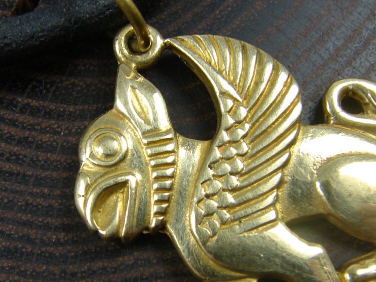 Bronze Gryphon Pendant Griffon Jewelry Fantasy Historical - Etsy
