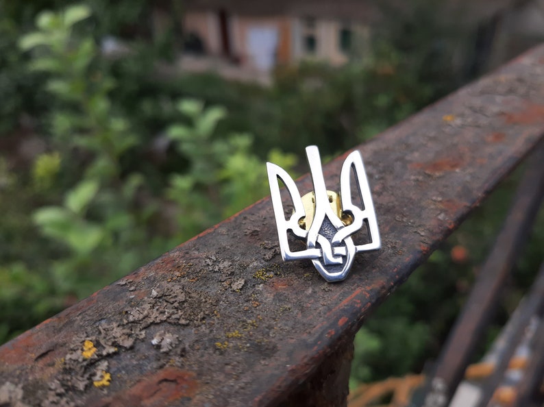 Silver Ukraine Pin Ukraine Symbol Trident Ukraine Jewelry - Etsy