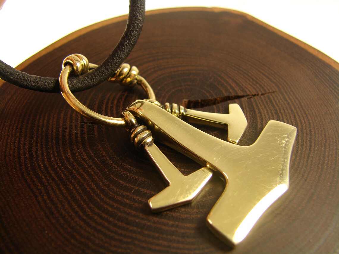 Mjolnir, Bronze, Thor's Hammer, Viking Amulet, Necklace, Scandinavian ...
