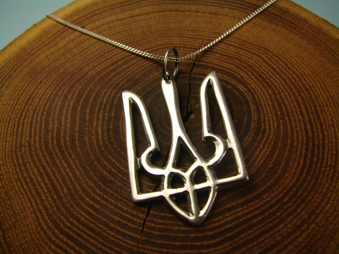 Ukraine Symbol Trident Necklace, Ukraine Style Jewelry, Tryzub ...