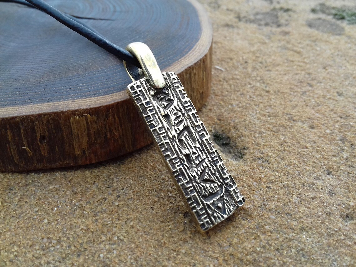 Bronze Veles God Necklace, Slavic Symbol, Pagan Jewelry, Ethnic Amulet ...