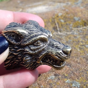 Knife Pommel Wolf Head, Wild Dog Guard Bolster Pommel, Custom Knife ...