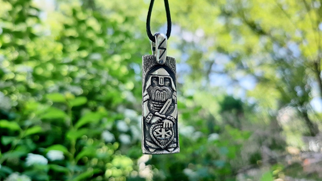 Silver God Perun Pendant, Slavic Symbol, Ethnic Amulet, Pagan, Nordic ...