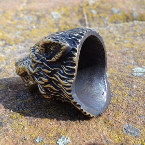 Knife Pommel Wolf Head, Wild Dog Guard Bolster Pommel, Custom Knife ...