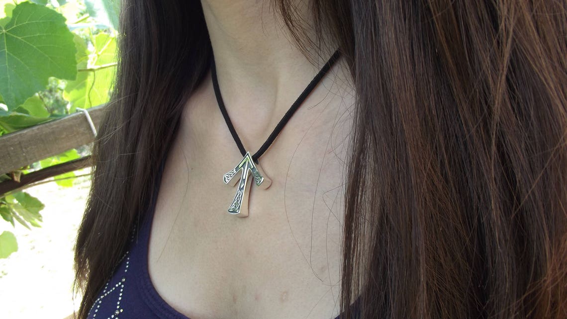 Tyr Rune Pendant Silver Viking Amulet Tiwaz Rune Pendant | Etsy