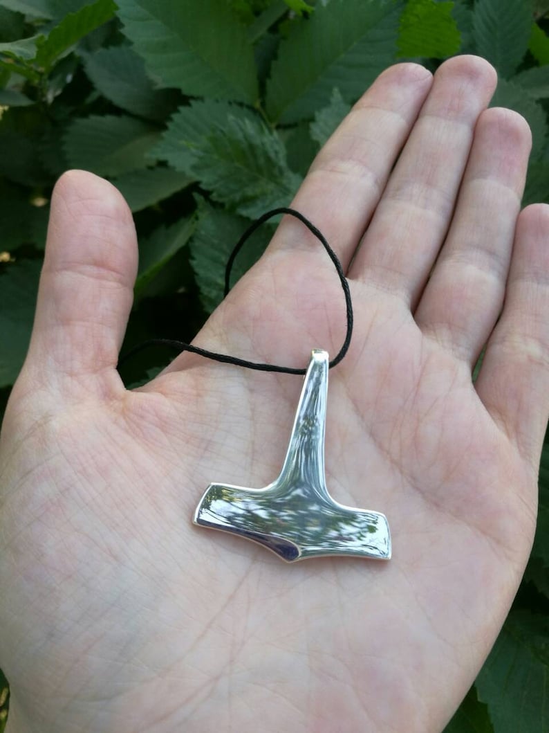 Silver Mjolnir Necklace Thor's Hammer Pendant Viking - Etsy
