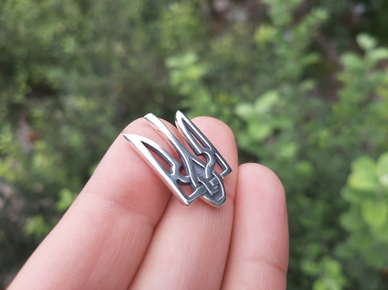 Silver Ukraine Pin Ukraine Symbol Trident Ukraine Jewelry - Etsy