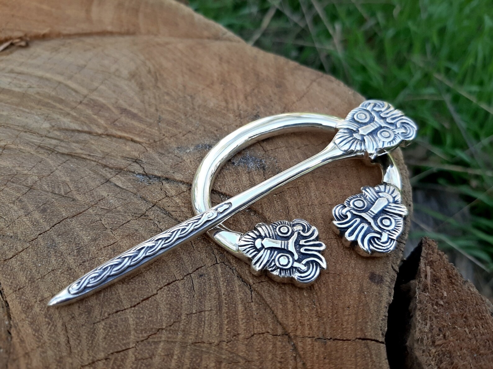 Silver Viking Fibula With Animal Heads, Birka, Viking Age, Sweden ...