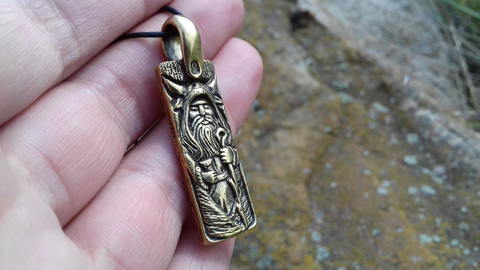 Bronze Veles God Necklace, Slavic Symbol, Pagan Jewelry, Ethnic Amulet ...