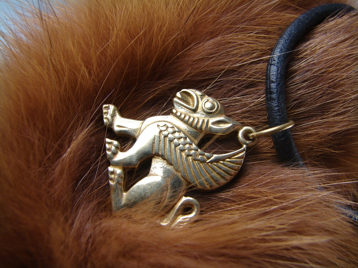 Bronze Gryphon Pendant Griffon Jewelry Fantasy Historical - Etsy