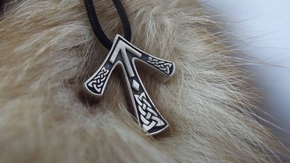 Tyr Rune Anhänger Silber Wikinger Amulett Tiwaz Rune | Etsy