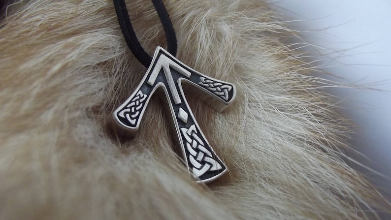 Tyr Rune Pendant Silver Viking Amulet Tiwaz Rune Pendant - Etsy