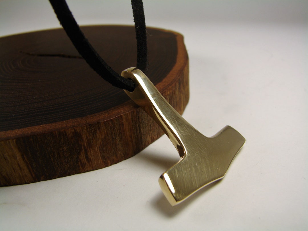 Bronze Mjolnir Pendant, Viking Jewelry, Thor's Hammer, Norse Amulet ...