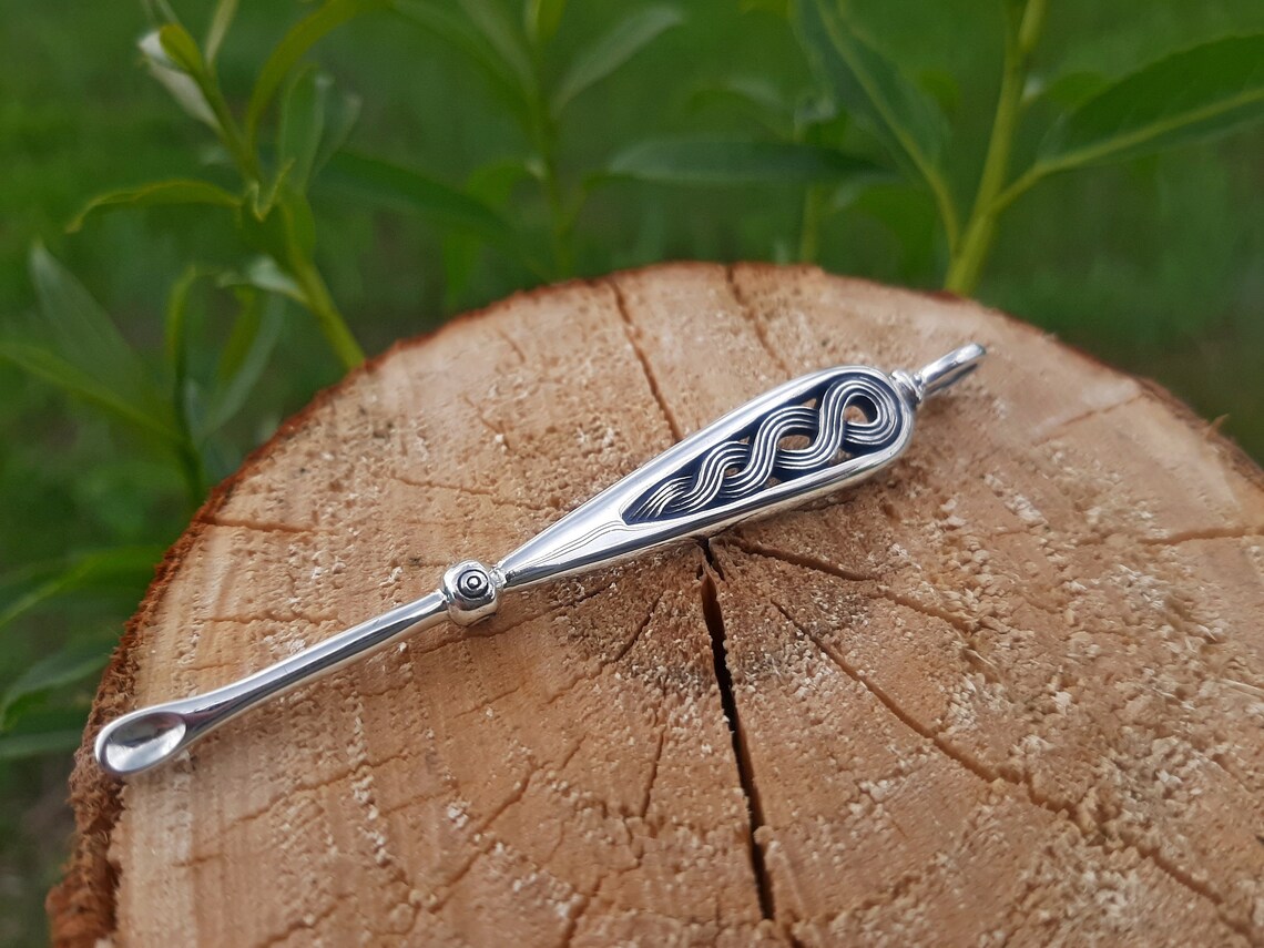 Silver Viking Ear Spoon, Replica, Celtic Woven Pattern, Viking Age ...