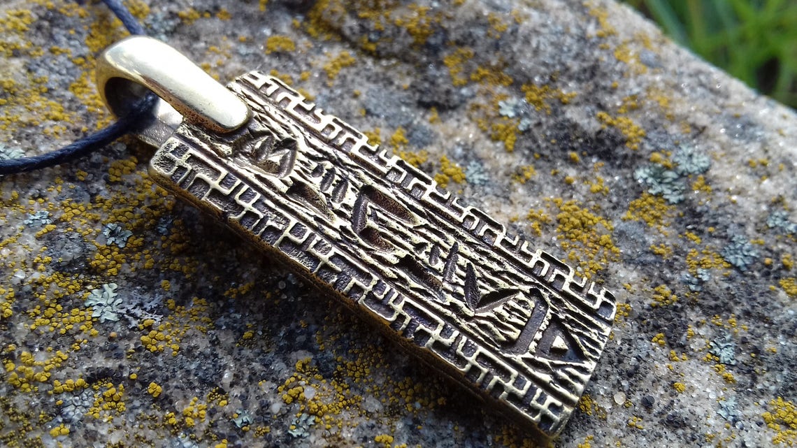 Bronze Veles God Necklace, Slavic Symbol, Pagan Jewelry, Ethnic Amulet ...
